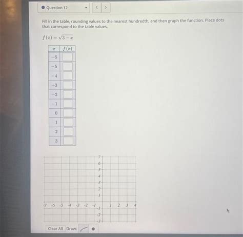 solved question 12 fill in the table rounding values to the