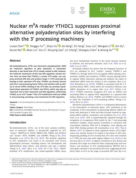 Pdf Nuclear M6a Reader Ythdc1suppresses Proximal Alternative