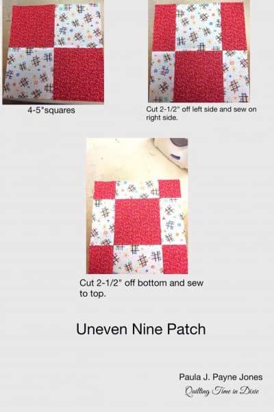 Uneven Nine Patch Block Tutorial Susies