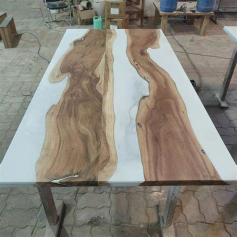 Epoxy Dine Table White Epoxy Table Epoxy Countertop Live Edge Table