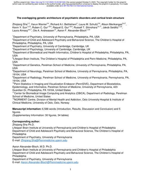 Pdf The Overlapping Genetic Architecture Of Psychiatric Disorders And
