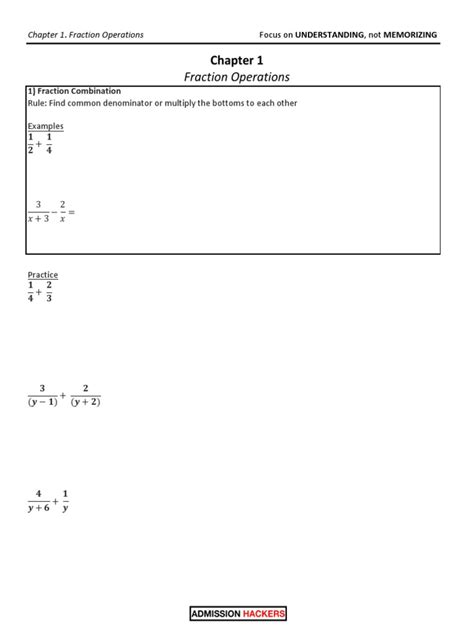 Fraction Operations Lecture Descargar Gratis Pdf Mathematical