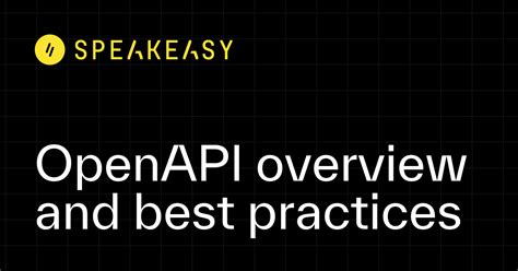 Openapi Overview And Best Practices Speakeasy