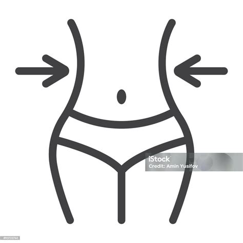 무게 손실 선 아이콘 피트 니스 스포츠 측정 테이프 기호 벡터 그래픽 흰색 배경 Eps 10에 선형 패턴 슬림 다이어트에 대한 스톡 벡터 아트 및 기타 이미지 Istock