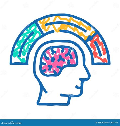 cognitive load ux ui design icon doodle illustration stock illustration