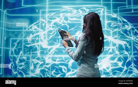 Computer Scientist Using Artificial Intelligence Computing Simulating