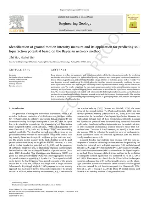 Pdf Identification Of Ground Motion Intensity Measure And Its