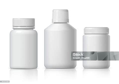 차가운 현실 화이트 플라스틱 병입니다 제품 포장 화장품 의학입니다 0명에 대한 스톡 벡터 아트 및 기타 이미지 0명 3차원 형태 개체 그룹 Istock