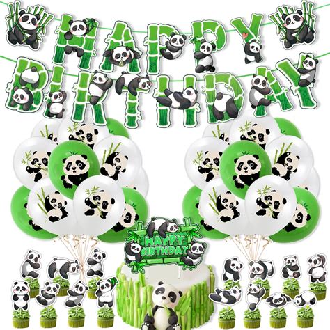 Panda Theme Birthday Party Supplies Happy Birthday Panda Banner