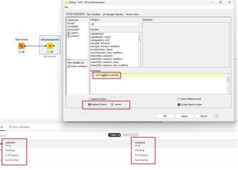 replace column 1 values based on column 2 values knime analytics