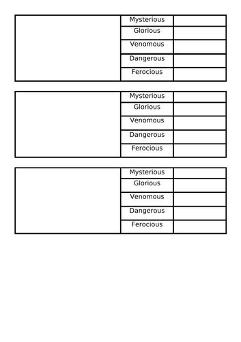 Year 4 Character Description Teaching Resources