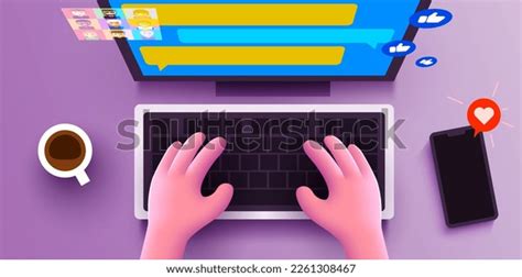 Cute 3d Human Hands Chatting On Stock Vector Royalty Free 2261308467 Shutterstock
