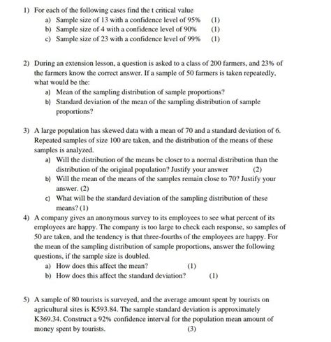 solved 1 for each of the following cases find the t