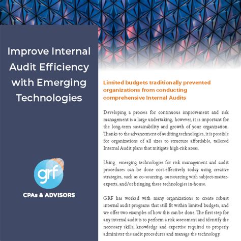 Improve Internal Audit Efficiency With Emerging Technologies Grf Cpas And Advisors