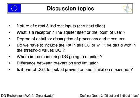 Direct And Indirect Inputs Working Group C Groundwater Ppt Download