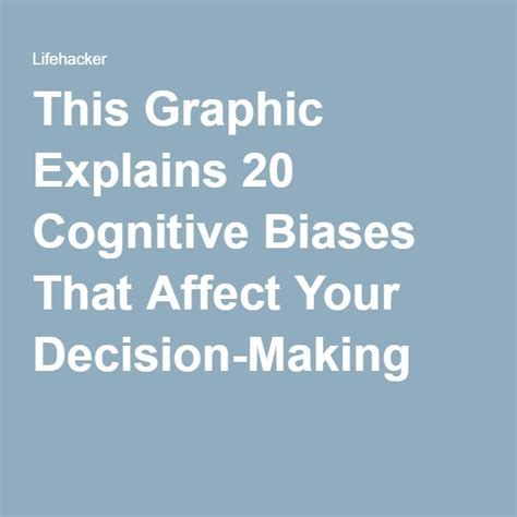 This Graphic Explains 20 Cognitive Biases That Affect Your Decision Making Artofit