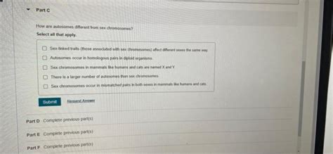 Solved Part How Are Autonomes Different From Sex Chegg Com