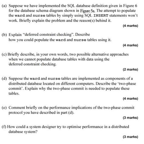 Solved A Suppose We Have Implemented The Sql Database