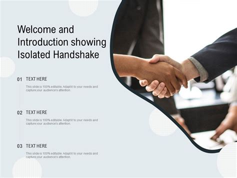 welcome and introduction showing isolated handshake presentation