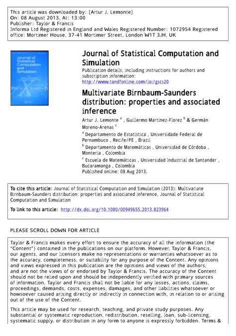 Pdf Skewed Multivariate Birnbaum Saunders Distributions