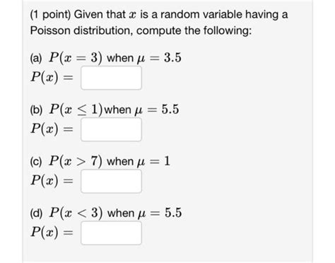 Solved 1 Point Given That X Is A Random Variable Having A