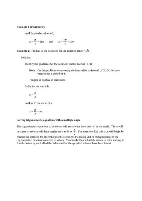 Solving Equations Pdf 176330 Math2412 Trigonometric Equations
