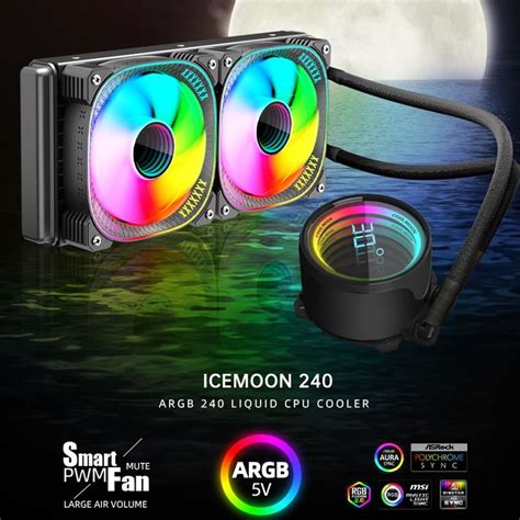 COOLMOON CM YM T Digital ARGB Lens Edition Integrated Water Cooling CPU Cooler Temperature