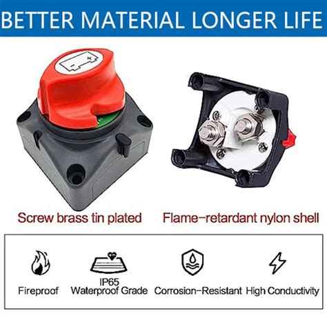 자동 배터리 분리 스위치 듀얼 배터리 질량 스위치 3 위치 차단 스위치 자동차 보트 12v 24v 해양 200a 300a 신제품 배터리 회로 차단기 보트