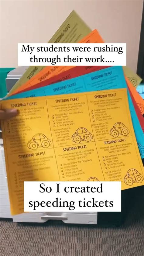 Aimees Edventures Speeding Ticket Freebie Classroom Organization