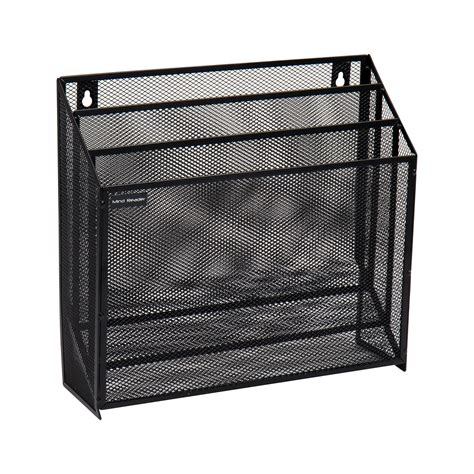 Mind Reader Vertical File Storage Desktop Organizer Wall Mount Metal
