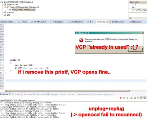 Virtual Com Port In Stlink Doesnt Work While Debu