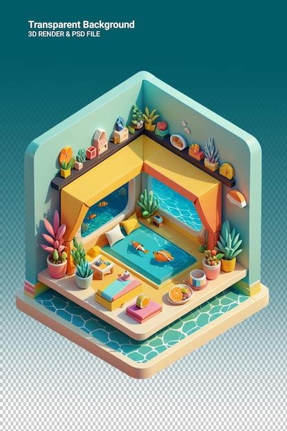 Premium Psd A Model Of A Pool With A Pool And A Pool With A Pool In