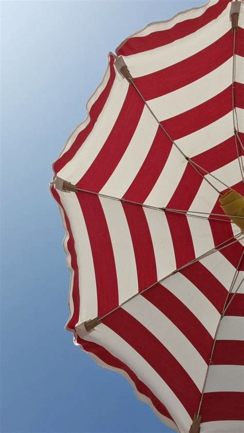 Summer Vibes Aesthetic Red Umbrella On A Sunny Day