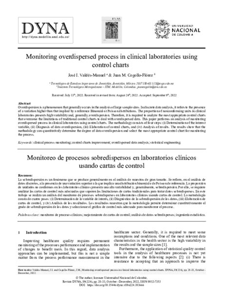 Pdf Monitoring Overdispersed Process In Clinical Laboratories Using