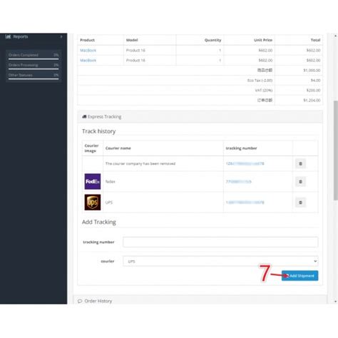OpenCart Order Express Tracking OpenCart Order Express Tracking