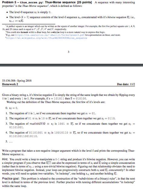 Solved Problem 5 Thuemorsepy Thue Morse Sequence 25