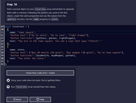 I Am Stuck At Step 58 Javascript The Freecodecamp Forum