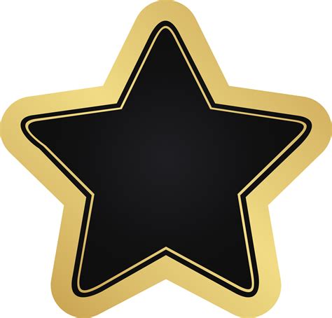 Insignia Estrella Negra Y Dorada 11811810 PNG