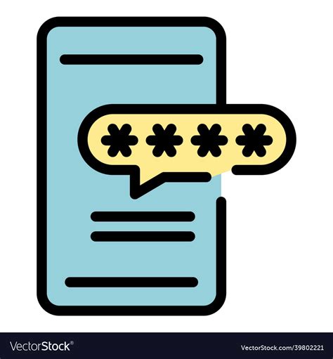 Mobile Passcode Icon Color Outline Royalty Free Vector Image