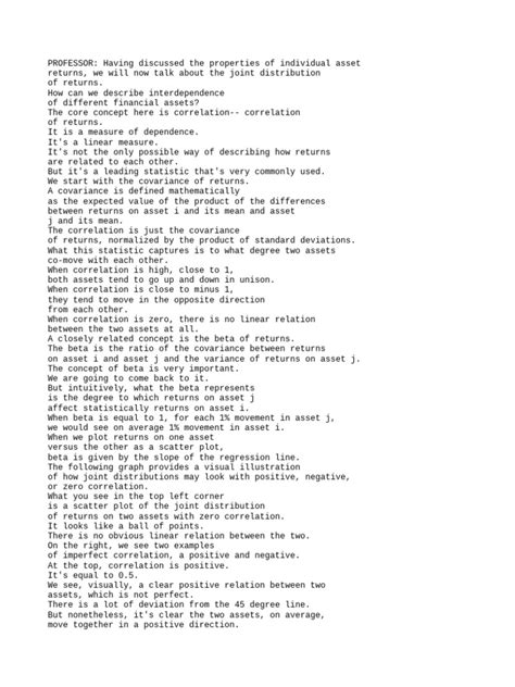 Lecture 7 Script Pdf Beta Finance Covariance