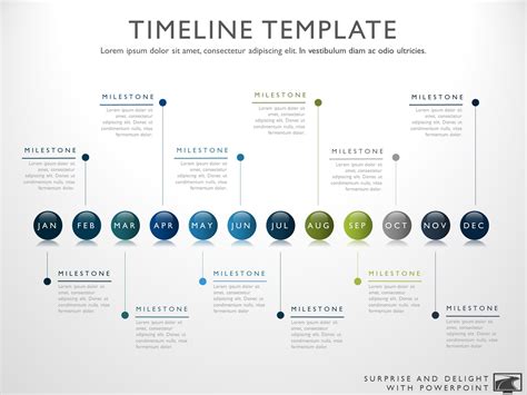 12 Phase Horizontal Graphic Project Timeline Templates