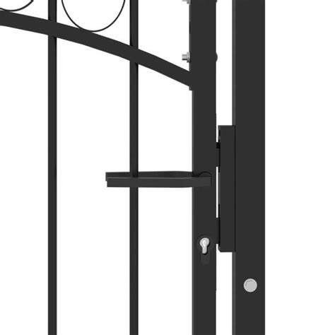 Zerodis Portail De Clôture Avec Dessus Arqué Acier 100x150 Cm Noir