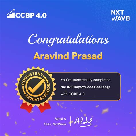 ch v v aravind prasad on linkedin 30daysofcodechallenge ccbp nxtwave