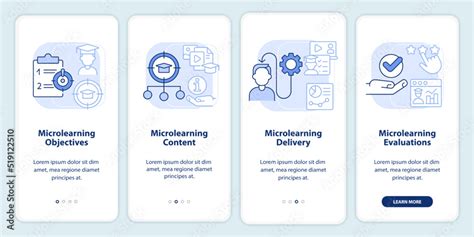 Microlearning Components Light Blue Onboarding Mobile App Screen