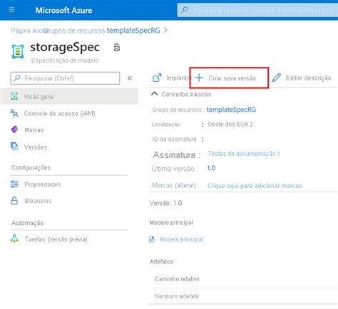 Criar E Implantar Especificação De Modelo Azure Resource Manager Microsoft Learn
