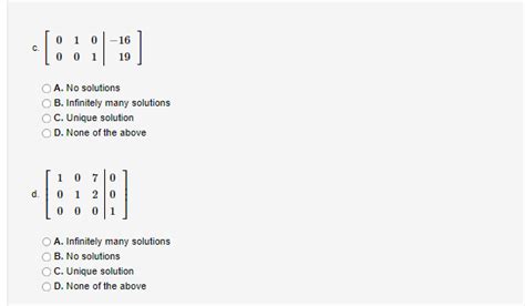 solved 2 points the reduced row echelon forms of the