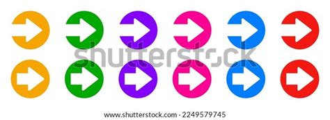 Set Colorful Arrow Circle Icon Input Stock Vector Royalty Free 2249579745 Shutterstock