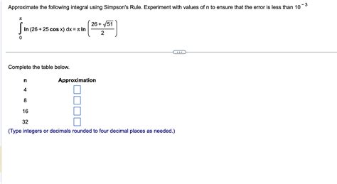 solved approximate the following integral using simpson s
