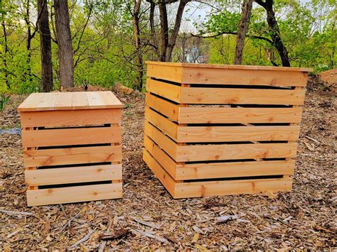 Compost Bin Rustic Cedar Etsy