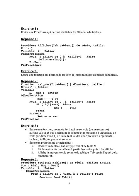 SOLUTION Exercice Corrige Algorithme Studypool
